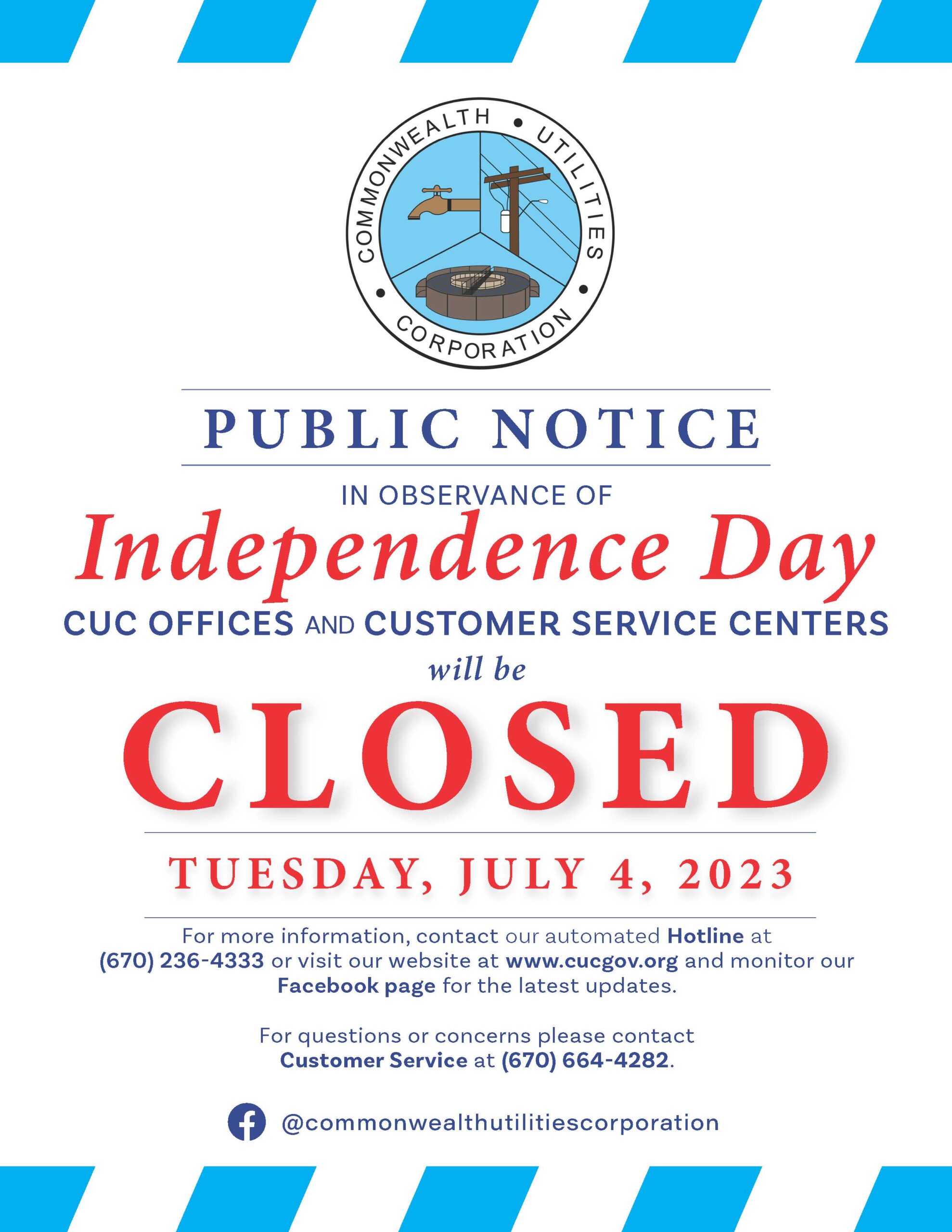 Public Notice: CLOSED for INDEPENDENCE DAY, Tuesday, July 4, 2023 ...
