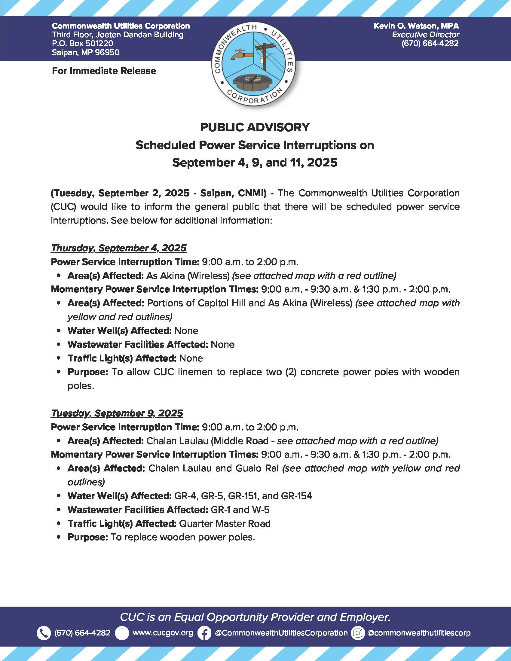 2025-09-02 Public Advisory re Scheduled Power Service Interruptions on ...
