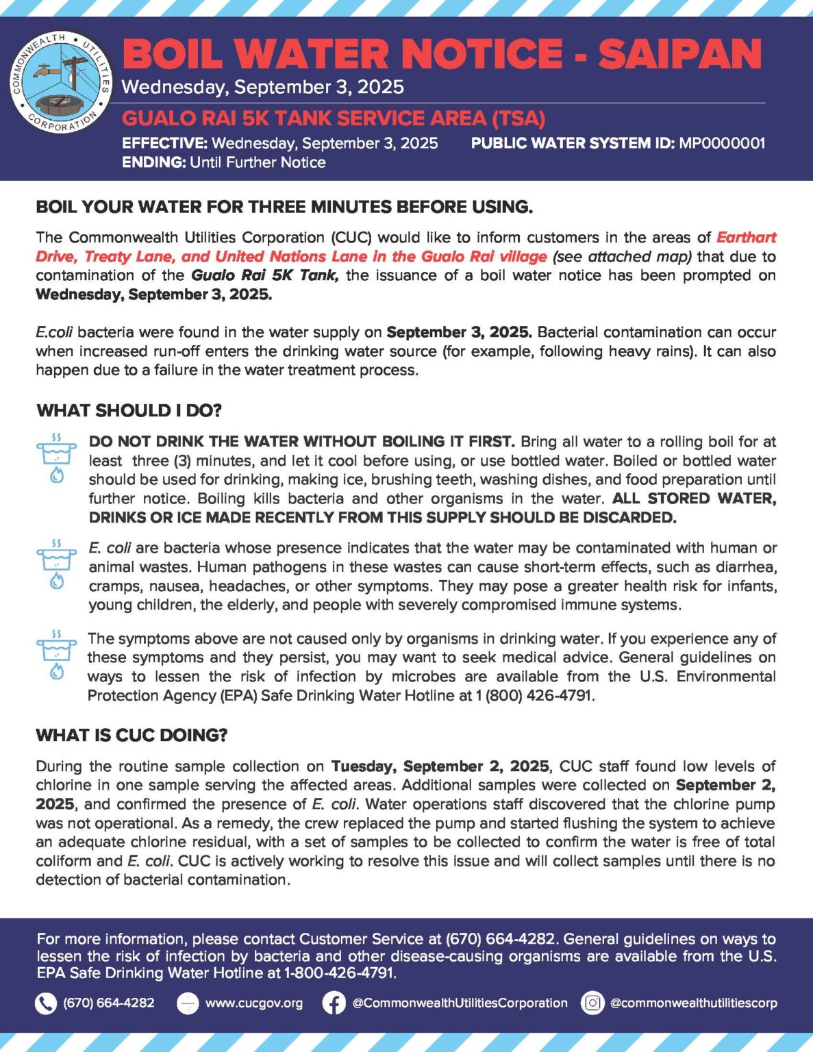 2025-09-03 Boil Water Notice re Gualo Rai 5K Tank Service Area, Saipan ...