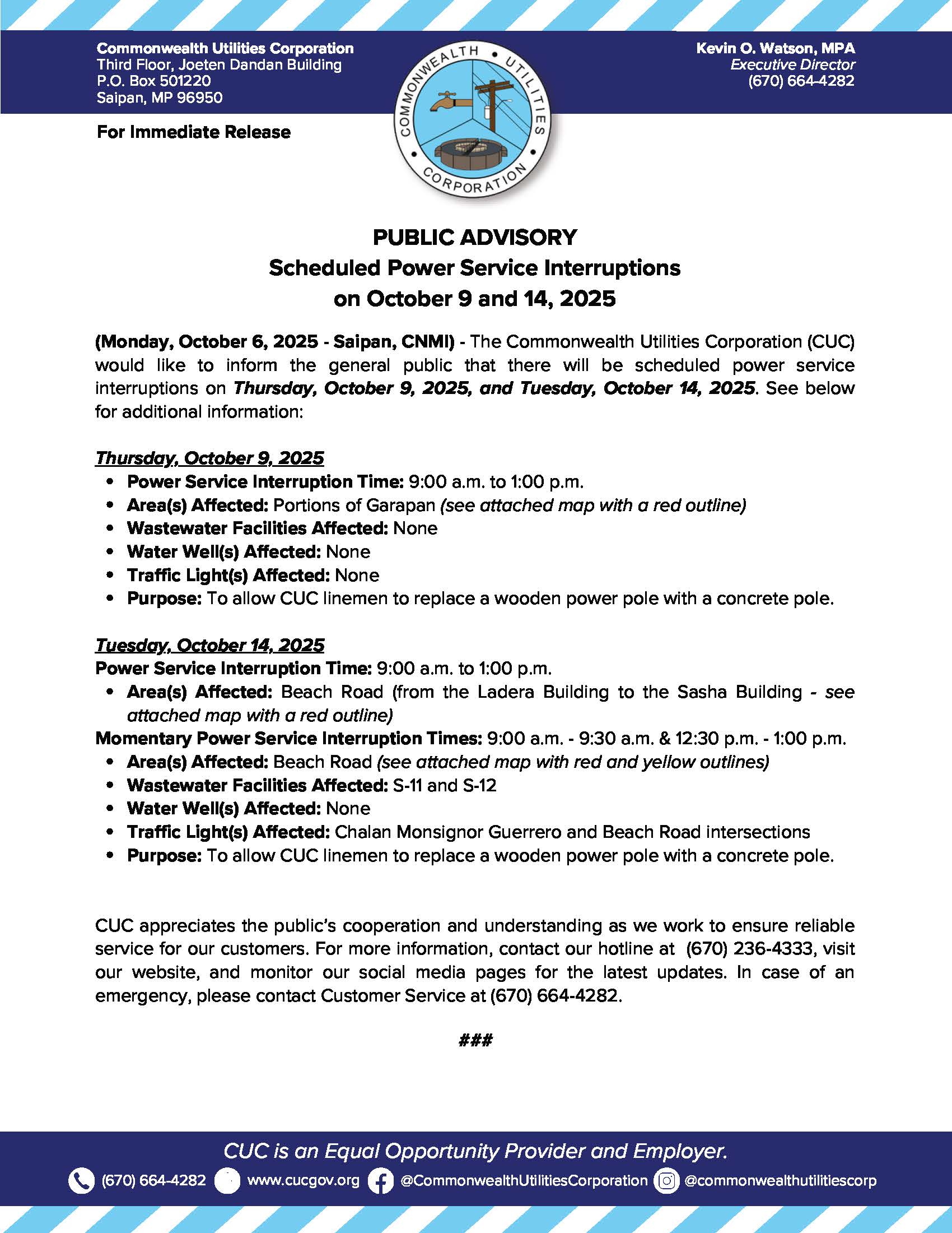 2025-10-06 Public Advisory re Scheduled Power Service Interruptions on ...
